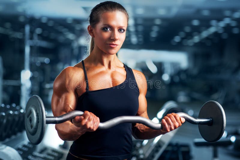 Woman bodybuilder stock image. Image of caucasian, brunette - 42830725