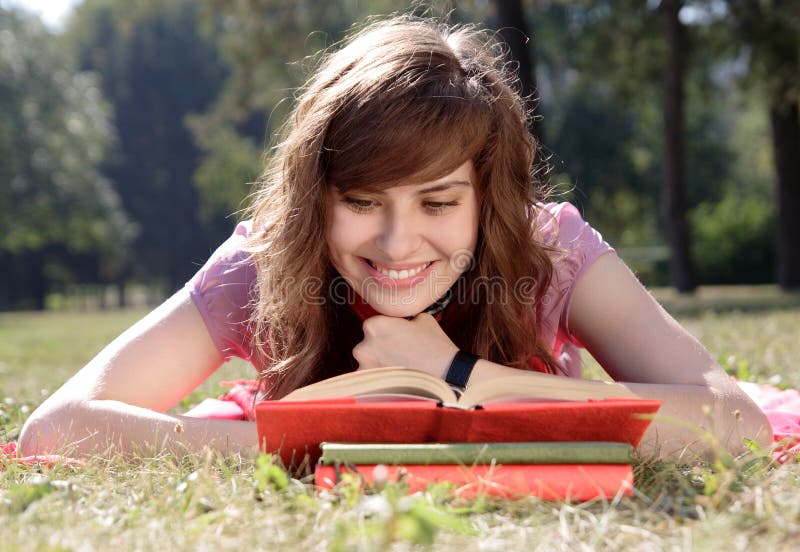 Woman with book stock photo. Image of cute, green, charming - 16126192