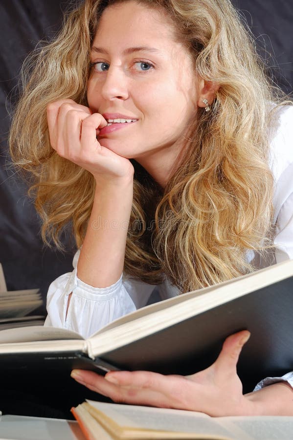 Woman with a Book stock image. Image of person, cute, faces - 7872185