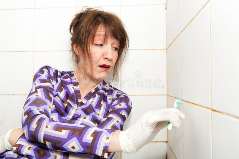Woman boring cleaning time stock image. Image of adult - 17768047