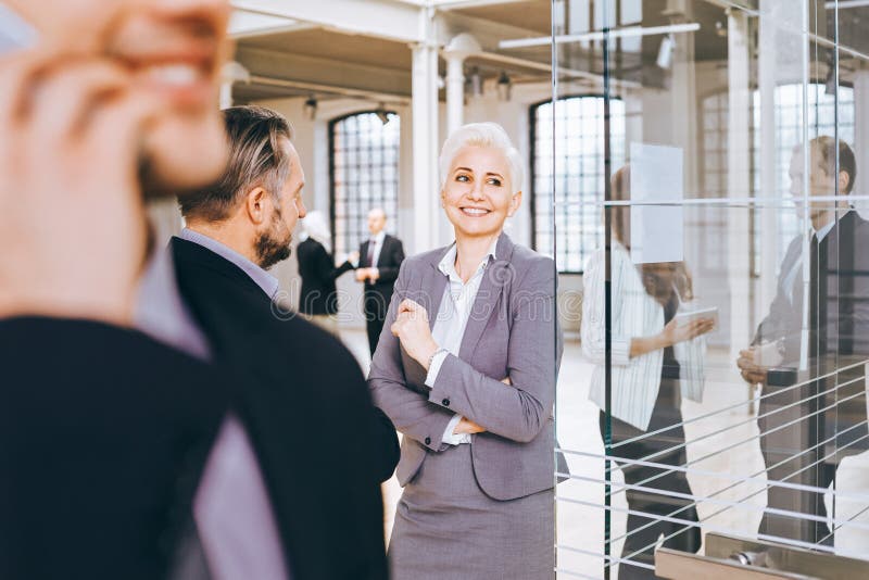 Woman Boss Talking with Client Stock Image - Image of corporate ...