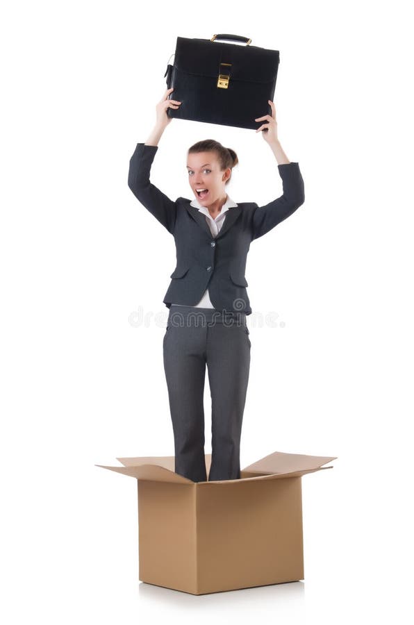 Woman with boxes stock image. Image of delivering, carton - 33135873