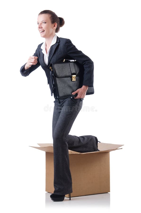 Woman with boxes stock photo. Image of carrying, delivery - 33223886