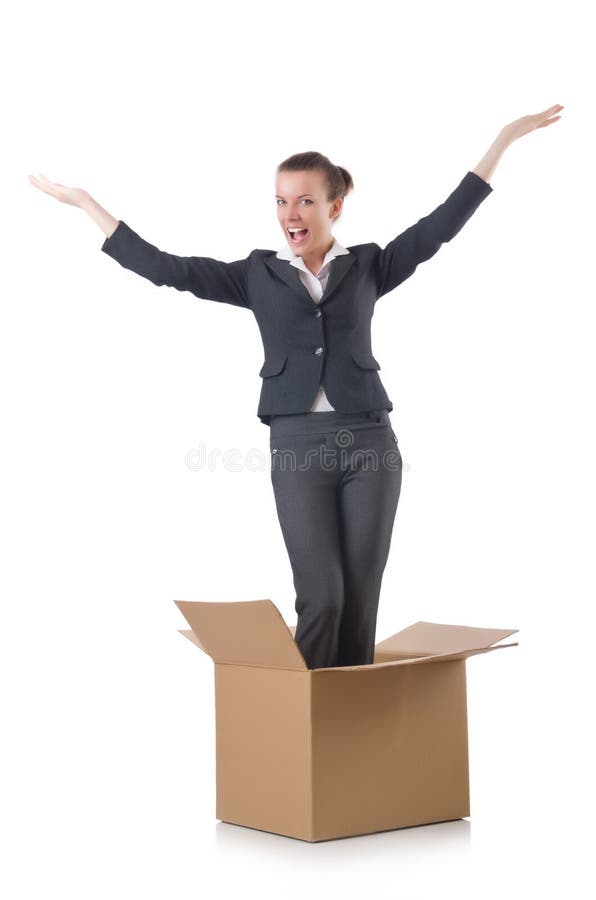 Woman with boxes stock photo. Image of carrying, carton - 33223920