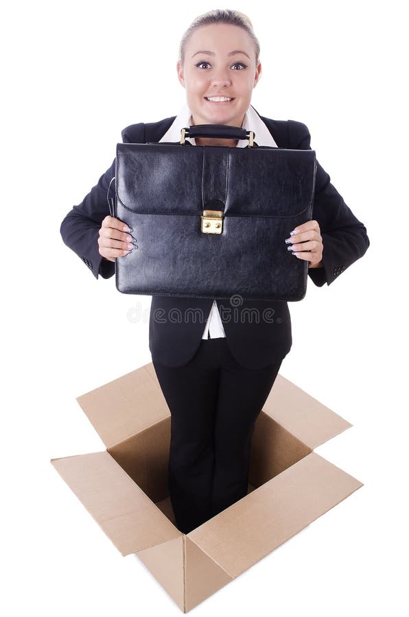 Woman with boxes stock image. Image of cardboard, humor - 33224927