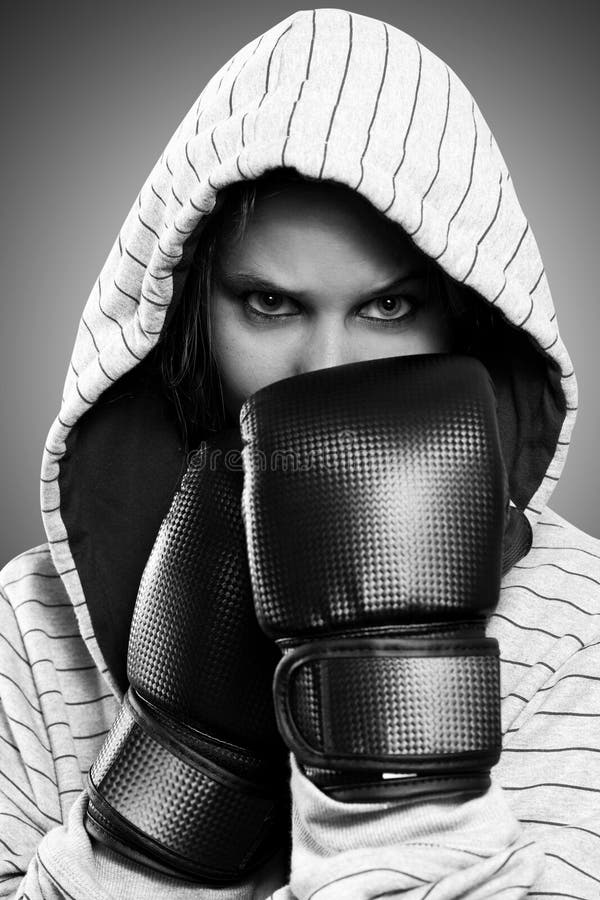 Angry female boxing stock image. Image of expressive - 28726579