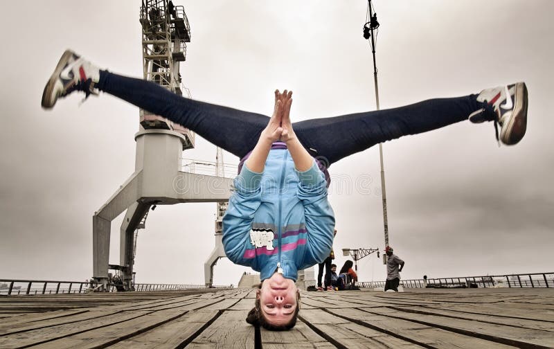 Woman breakdancing editorial stock photo. Image of beauty - 20098393