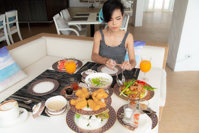 Woman breakfast stock image. Image of food, people, woman - 226962961