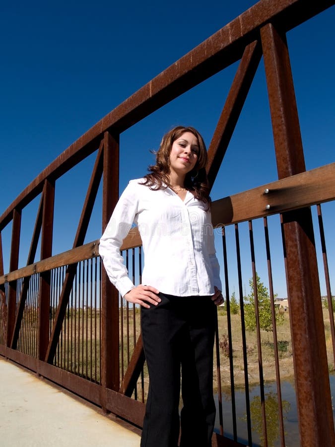 Woman On A Bridge Picture. Image: 1579401