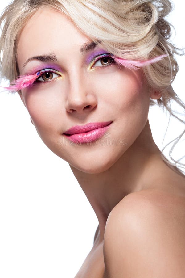 Woman with bright makeup stock image. Image of facial - 35334841