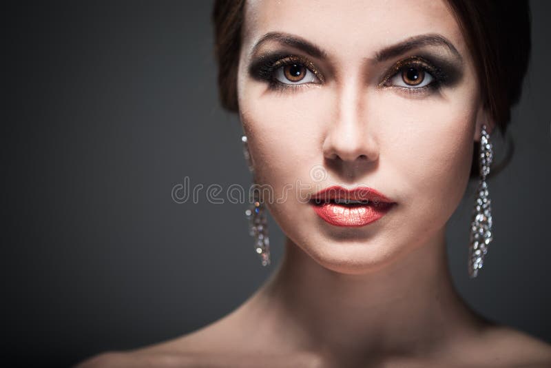 Woman with bright makeup stock photo. Image of glamour - 36519628