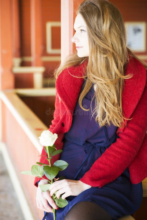 Woman with Bright Skin without Red Hat Stock Image - Image of frame ...