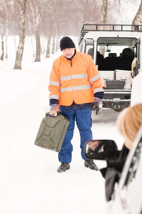 Car Defect Man Helping Two Female Friends Stock Image - Image of ...