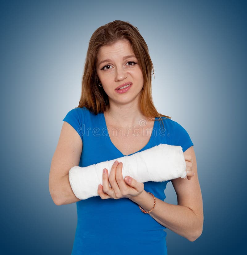 Woman with broken hand stock image. Image of huge, woman - 40722601
