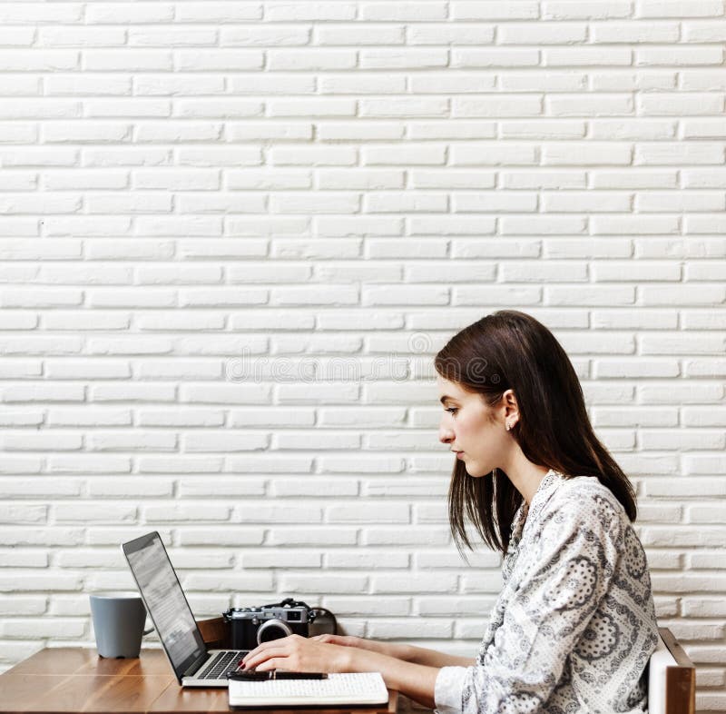Woman Browsing Searching Working Typing Concept Stock Photo - Image of ...