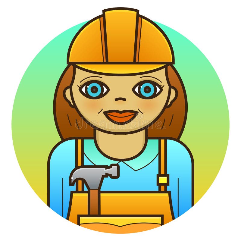 Woman Builder Vector Illustration Stock Vector - Illustration of icon ...