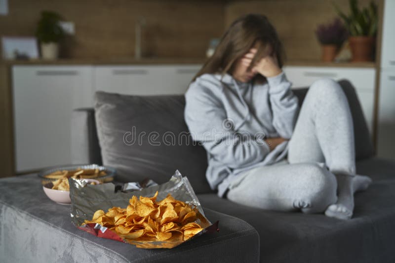 Woman with Bulimic at the Sofa Stock Image - Image of bizarre, female ...