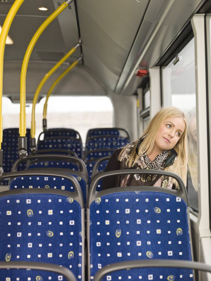 Woman on the bus stock image. Image of journey, seat - 22174639