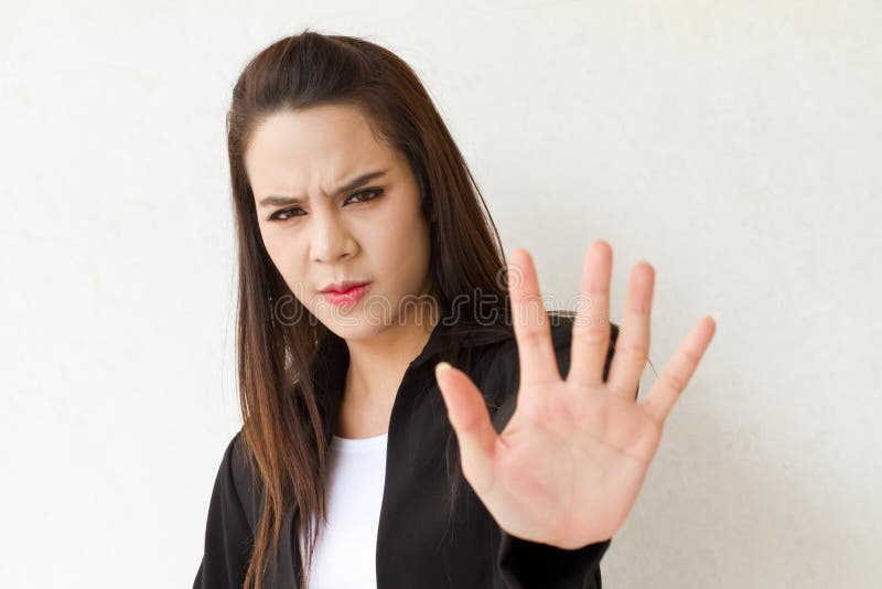 Woman in Business Suit Showing Stop Hand Gesture Stock Photo - Image of ...