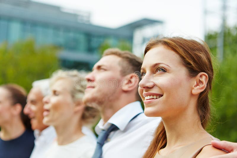 Woman and Business Team Looking into Future Stock Photo - Image of ... Woman and Business Team Looking into Future Stock Photo - Image of ...