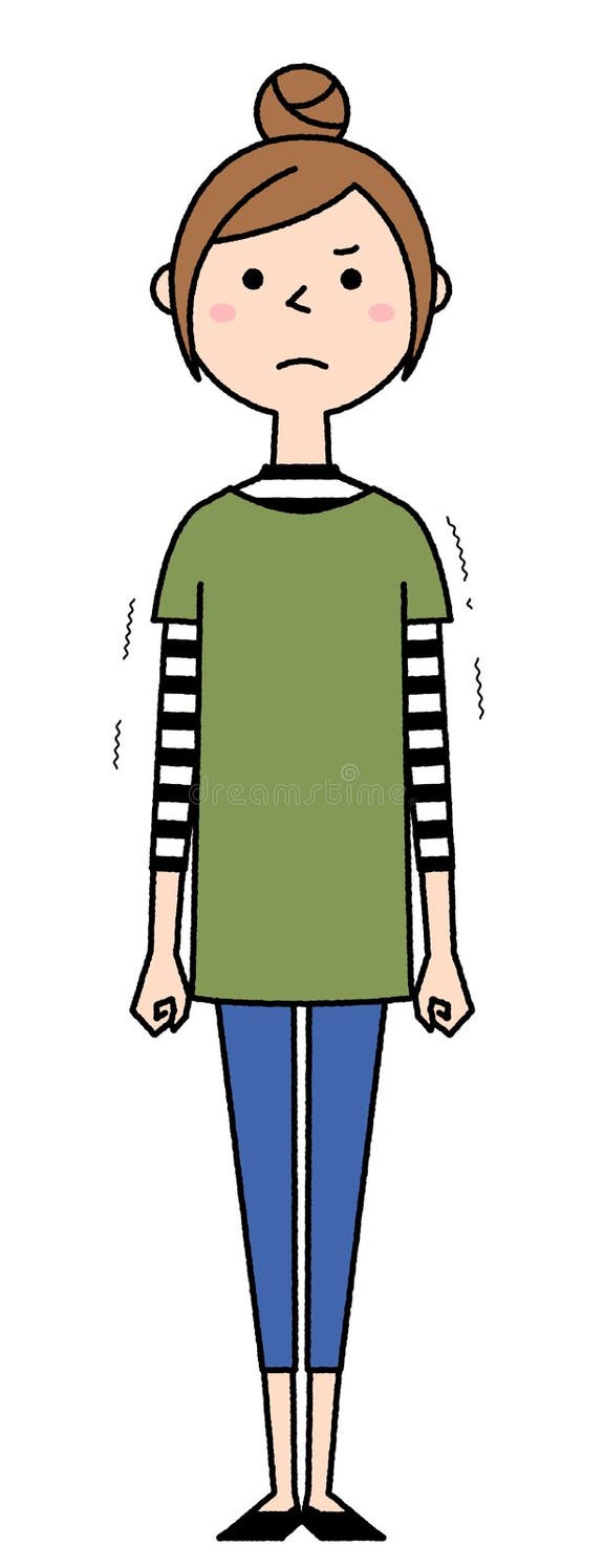 Resentful young woman stock vector. Illustration of person - 195313328