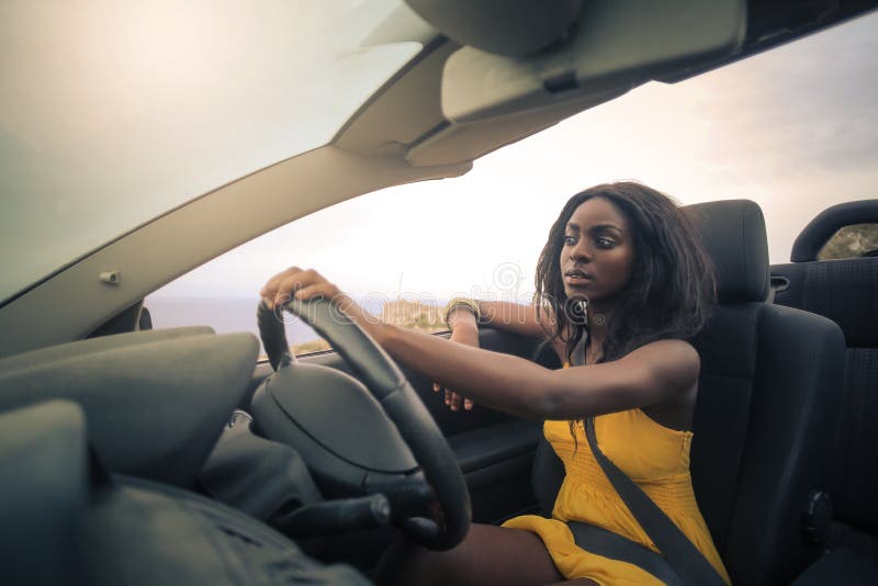 Woman in cabrio stock photo. Image of enjoy, nature, woman - 78474976