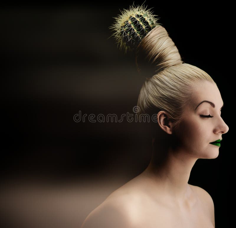 Extravagancy. Outlandish Extreme Hairstyle. Peculiar Woman with Snail ...