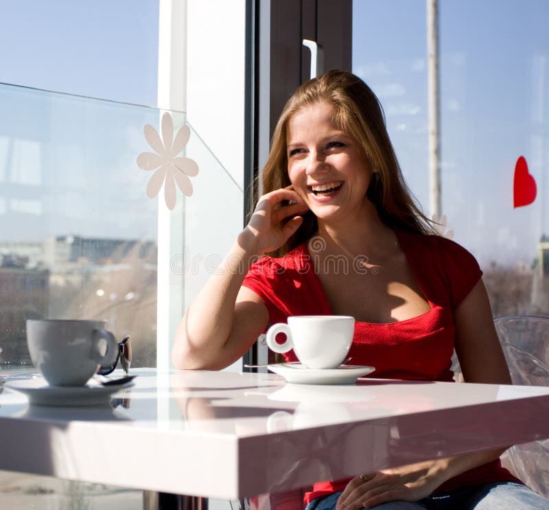 Woman in cafe stock photo. Image of caffeine, indoors - 11473088