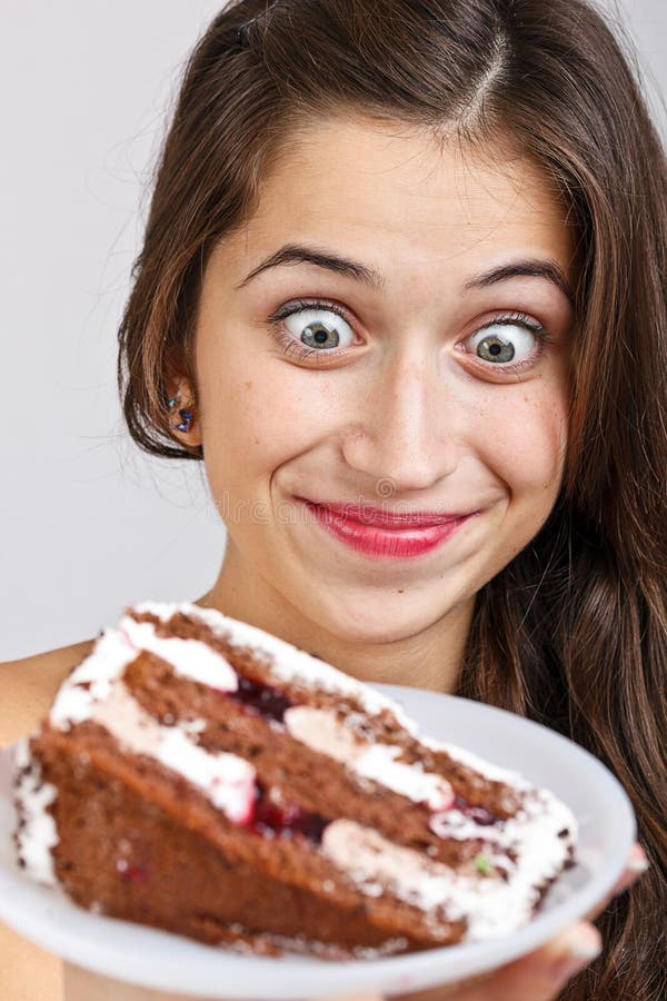 Woman with a cake stock photo. Image of tasty, cheerful - 28145078