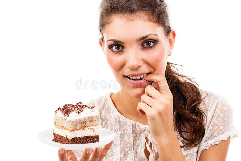 Woman with a cake stock photo. Image of female, caucasian - 28145028