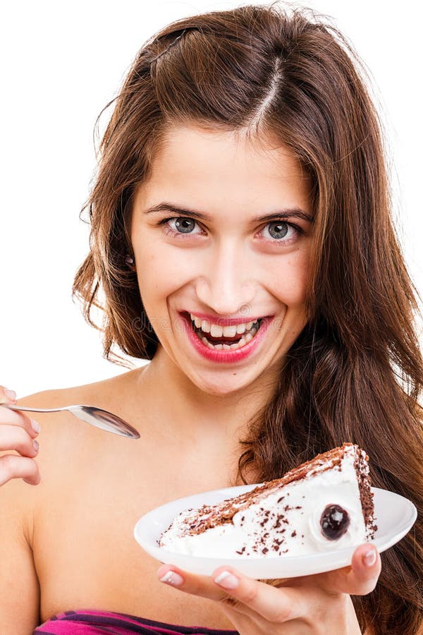 Woman eating cake stock photo. Image of bakery, dessert - 27975064
