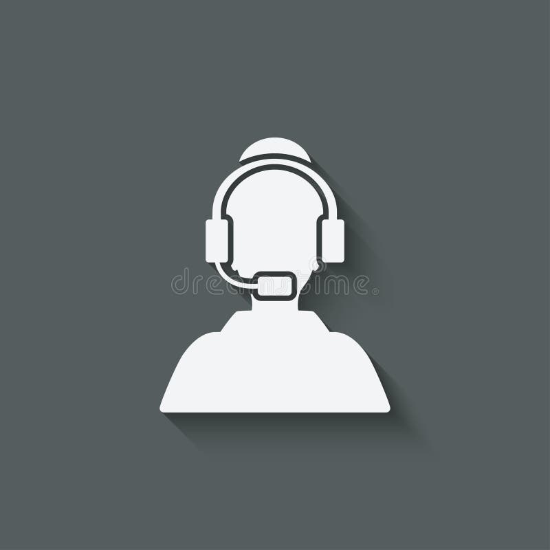 Woman Call Center Support Symbol Stock Vector - Illustration of ...