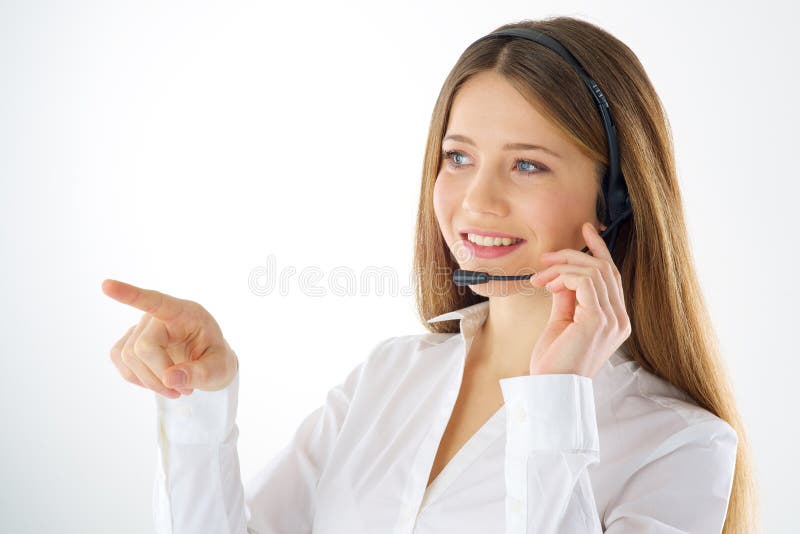 Call Operator is Picking Up Phone Stock Image - Image of connection ...