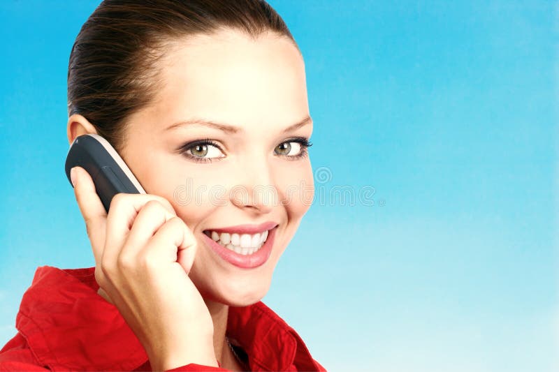 Woman calling by phone stock image. Image of executive - 1278995