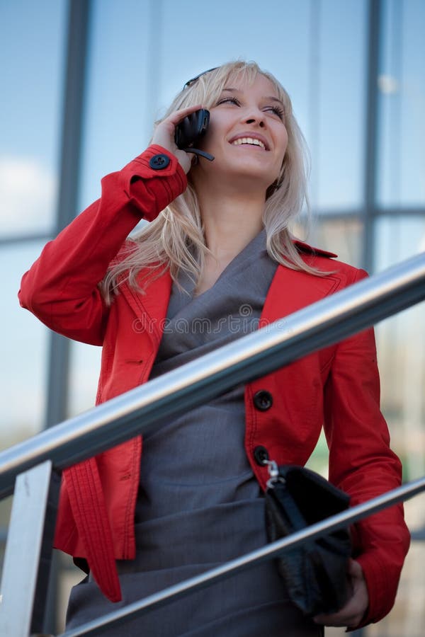 Woman calling by phone stock photo. Image of cellphone - 15553256