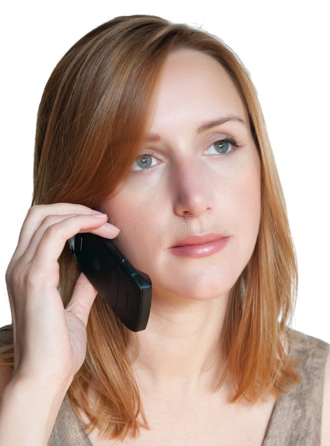 Girl waiting for a call stock photo. Image of phone, white - 46723306