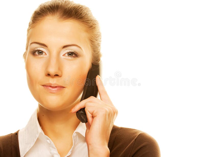 Woman calling by phone stock photo. Image of businesswoman - 36699826