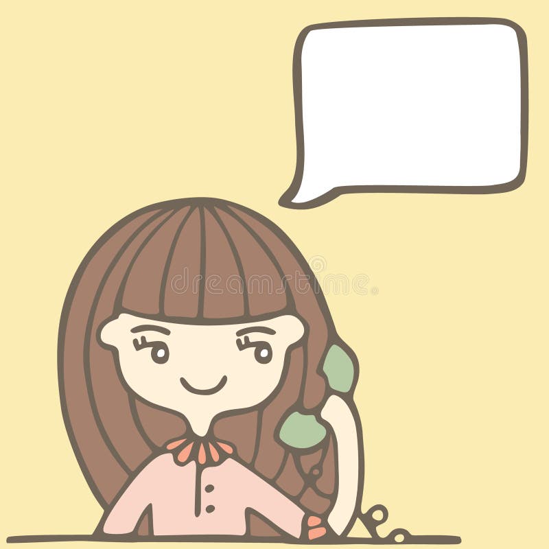 Woman Calling by Phone with Bubble Space for Your Text Stock Vector ...