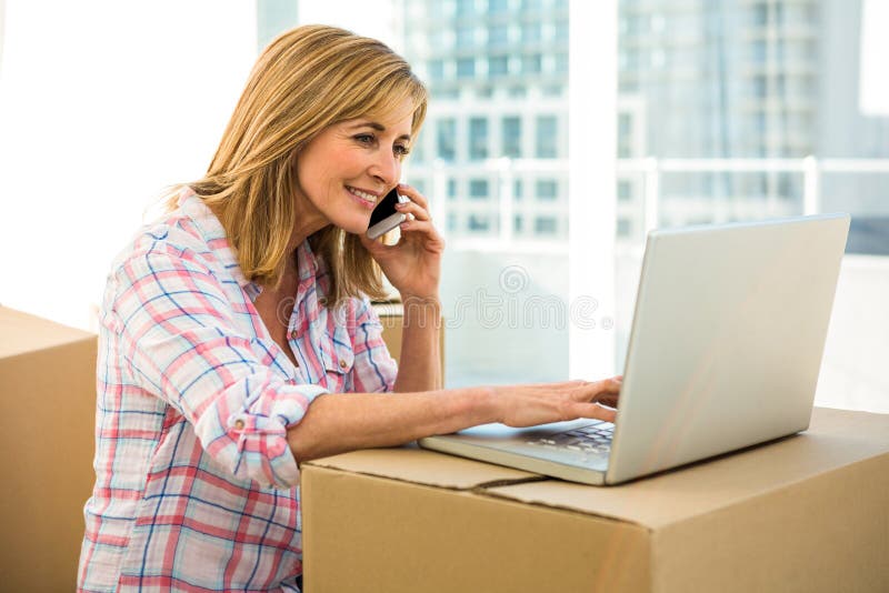 Woman calling someone stock photo. Image of gorgeous - 65387322