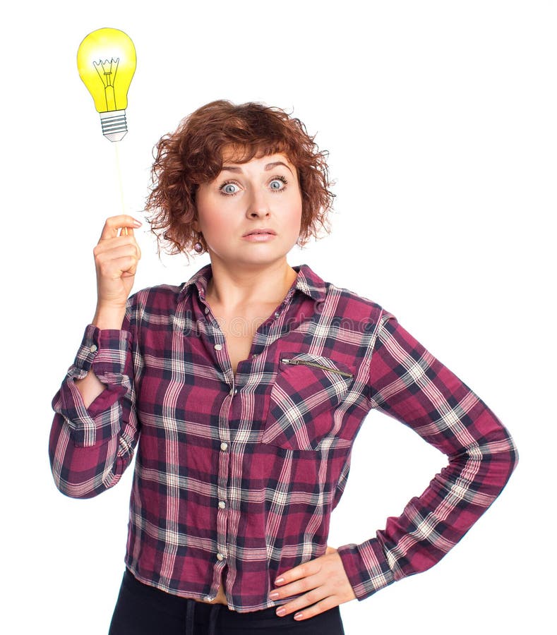 Woman Came Up with a Good Idea Stock Photo - Image of cute, face: 45141054