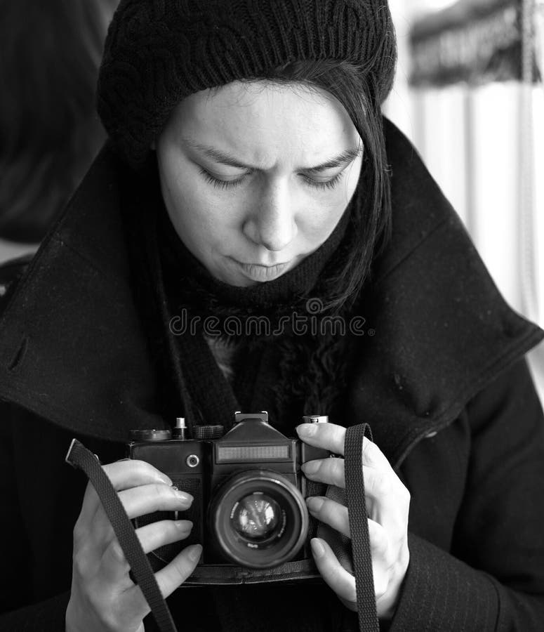 Woman with camera stock image. Image of white, thinking - 23860147