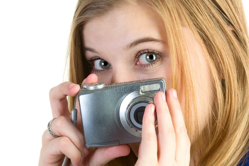 Woman with camera stock image. Image of lens, gorgeous - 67099547