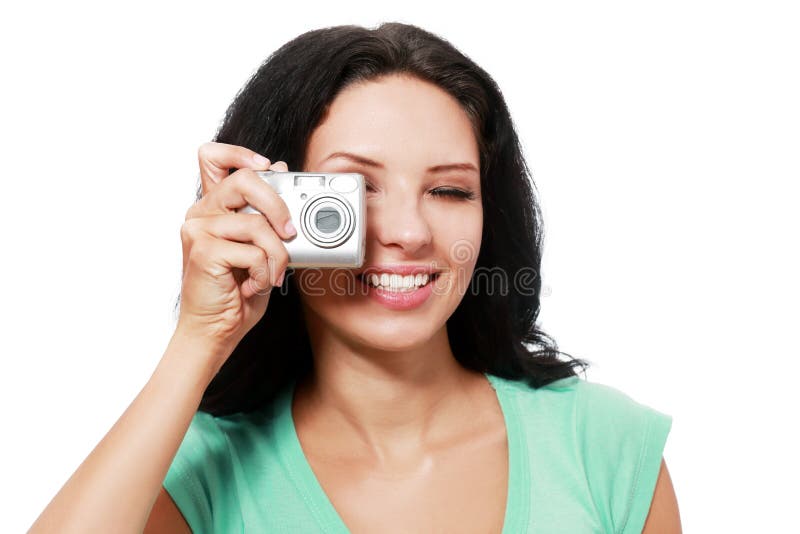 Woman with camera stock photo. Image of face, lady, digital - 60139958