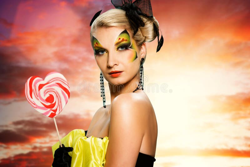 Woman with candy stock image. Image of fresh, fashion - 8752945