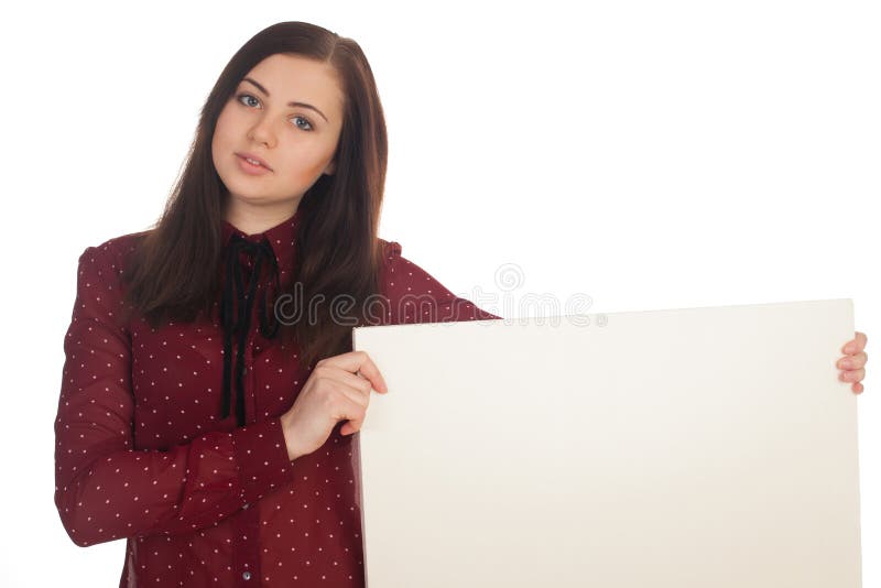 Woman with canvas stock photo. Image of people, blank - 83005922