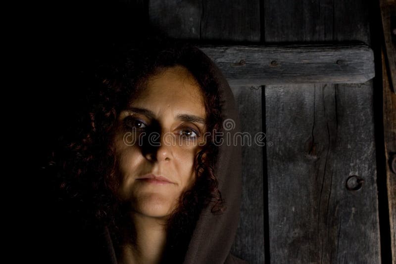 Woman with Cap with Nostalgic Expression Stock Photo - Image of ...