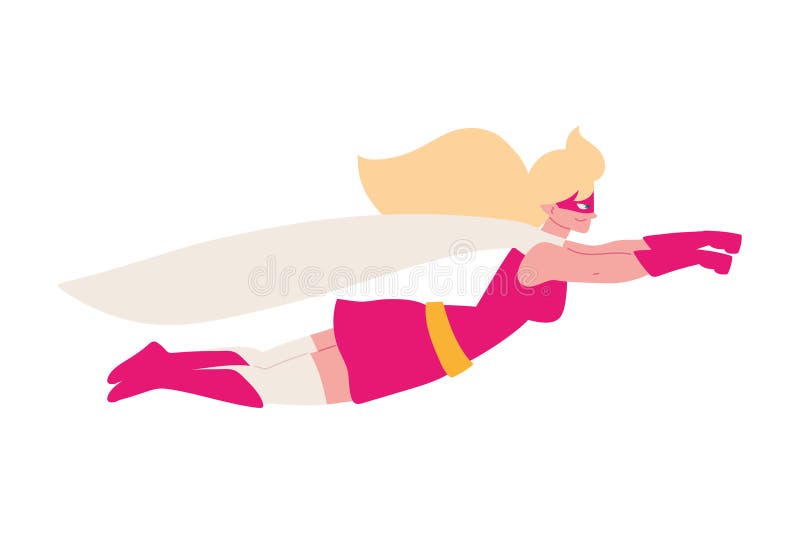 Woman Caped Super Hero Flying Stock Illustration - Illustration of ...