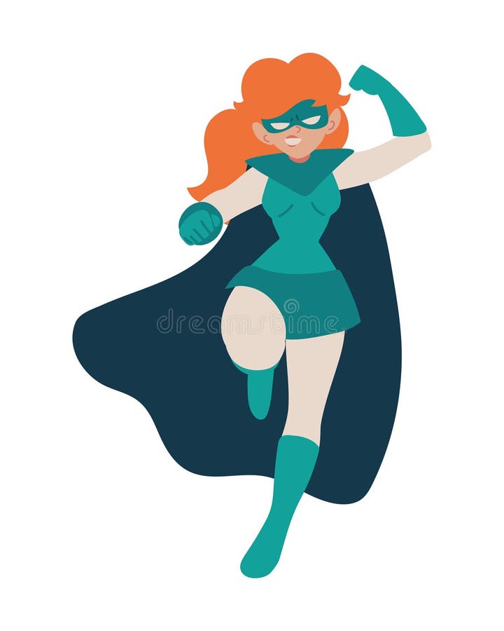 Woman Caped Superhero Flying Stock Vector - Illustration of female ...