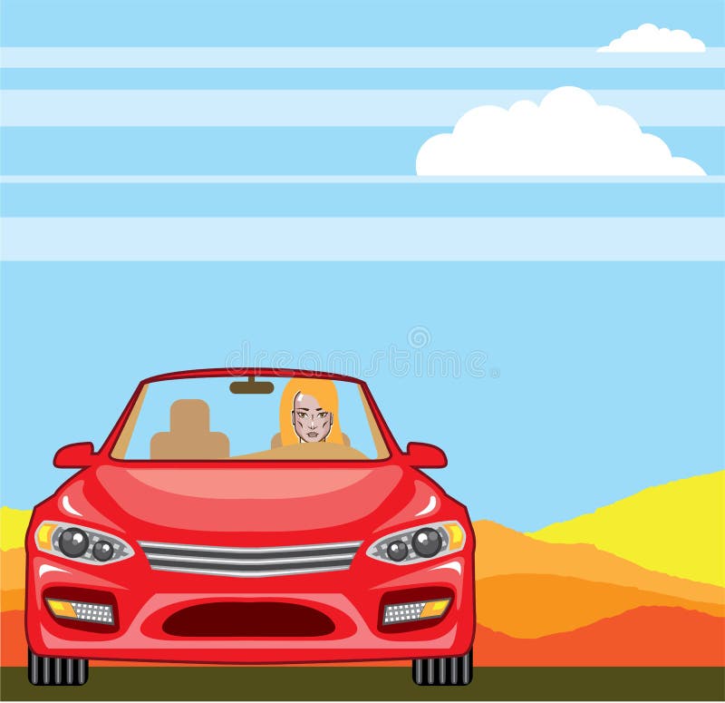 Woman in the car Vector stock vector. Illustration of beautiful - 62614430