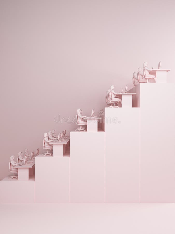 Woman Career Development Concept in Office Worker Stock Illustration ...